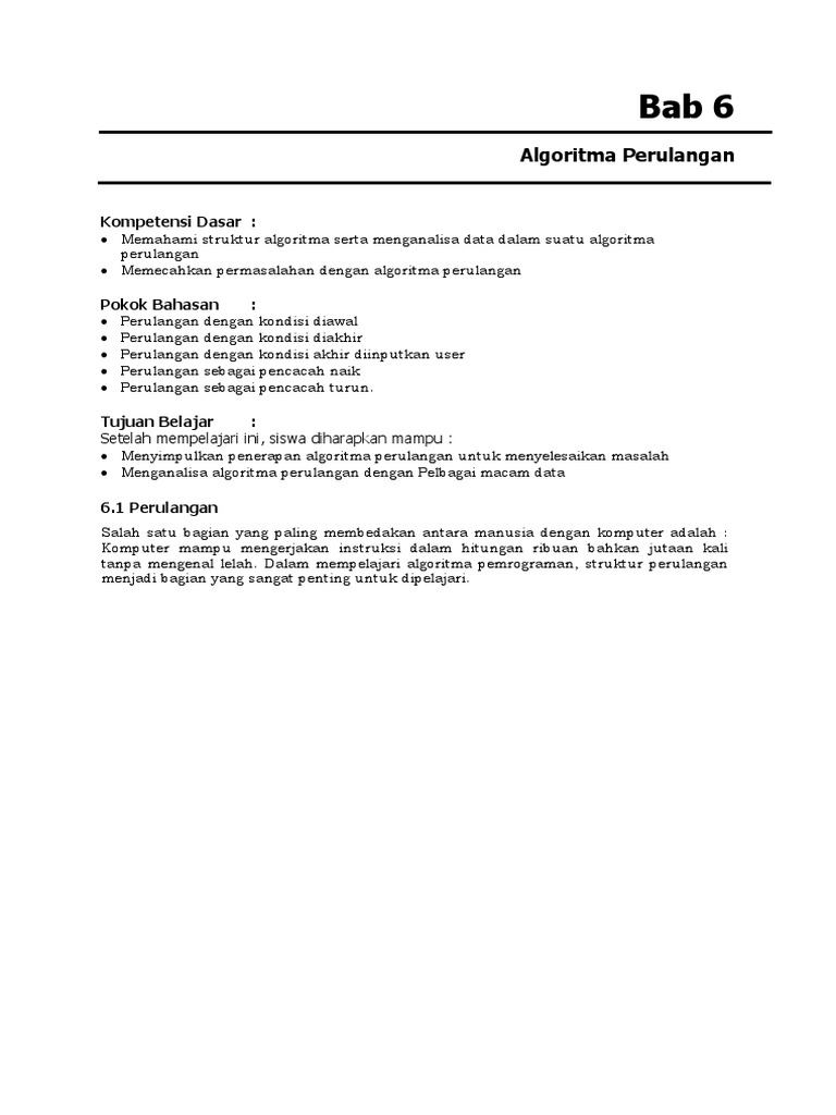 Memahami Algoritma Perulangan dalam Pemrograman | PDF