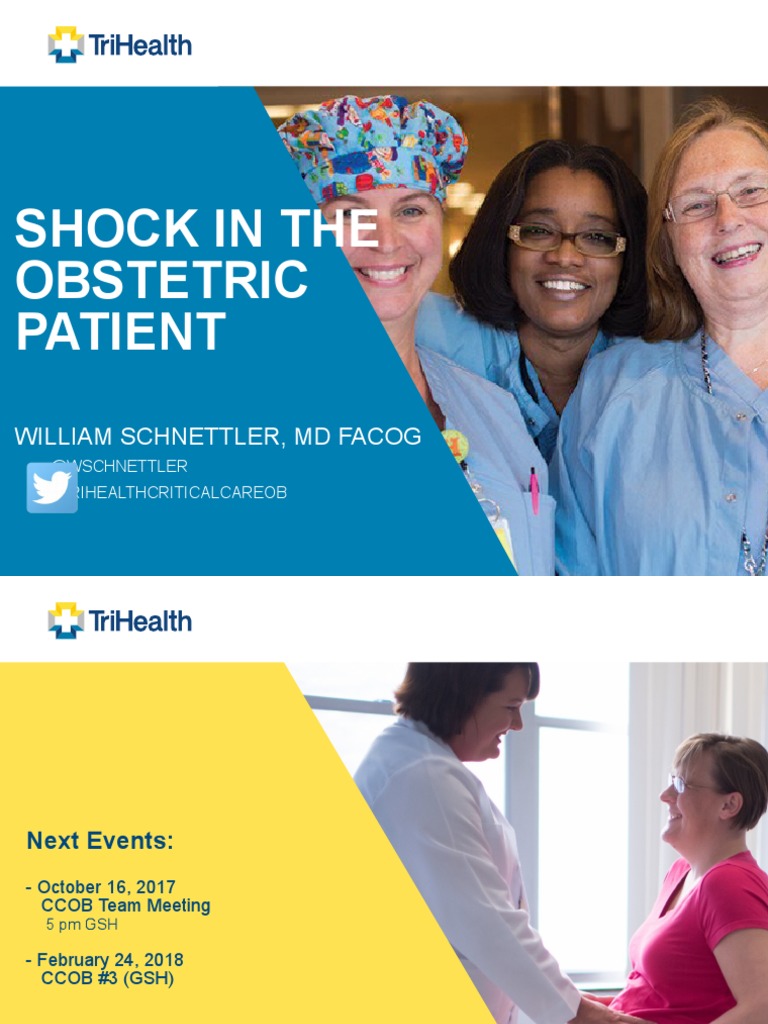 Shock in The Obstetric Patient: William Schnettler, MD Facog | PDF ...