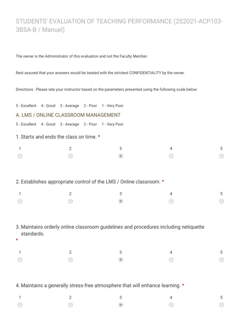 STUDENTS' EVALUATION OF TEACHING PERFORMANCE (2S2021-ACP103-3BSA-B ...