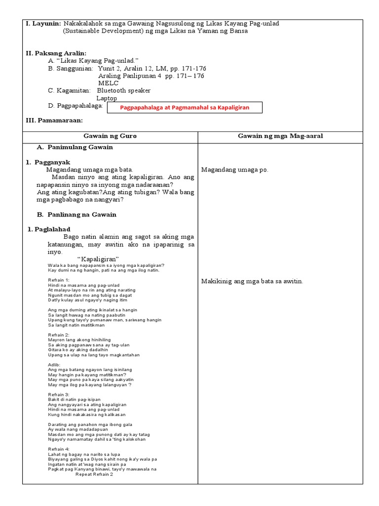 Grade 4 Lesson Plan | PDF