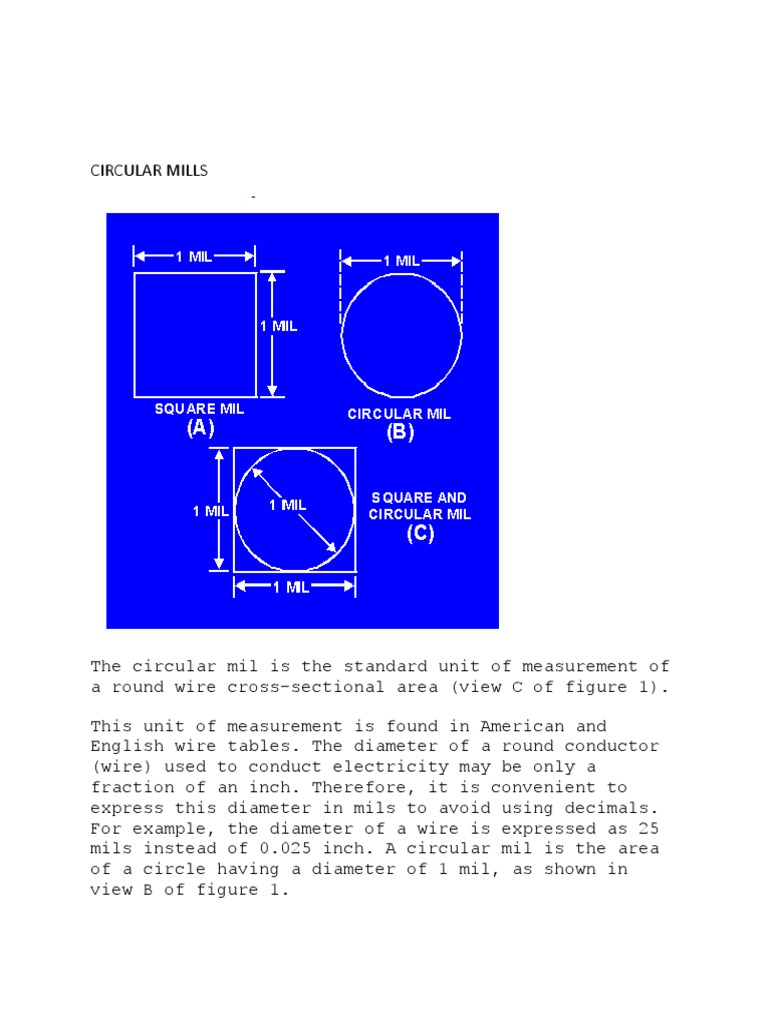 Calculate wire area in circular and square mils | PDF