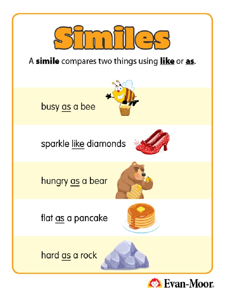Similes Chart Printable | PDF