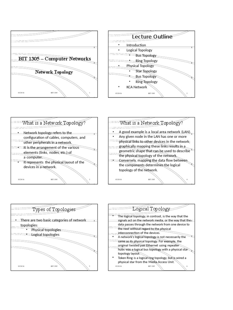 Lecture 5 - Network Topology | PDF | Network Topology | Computer Network