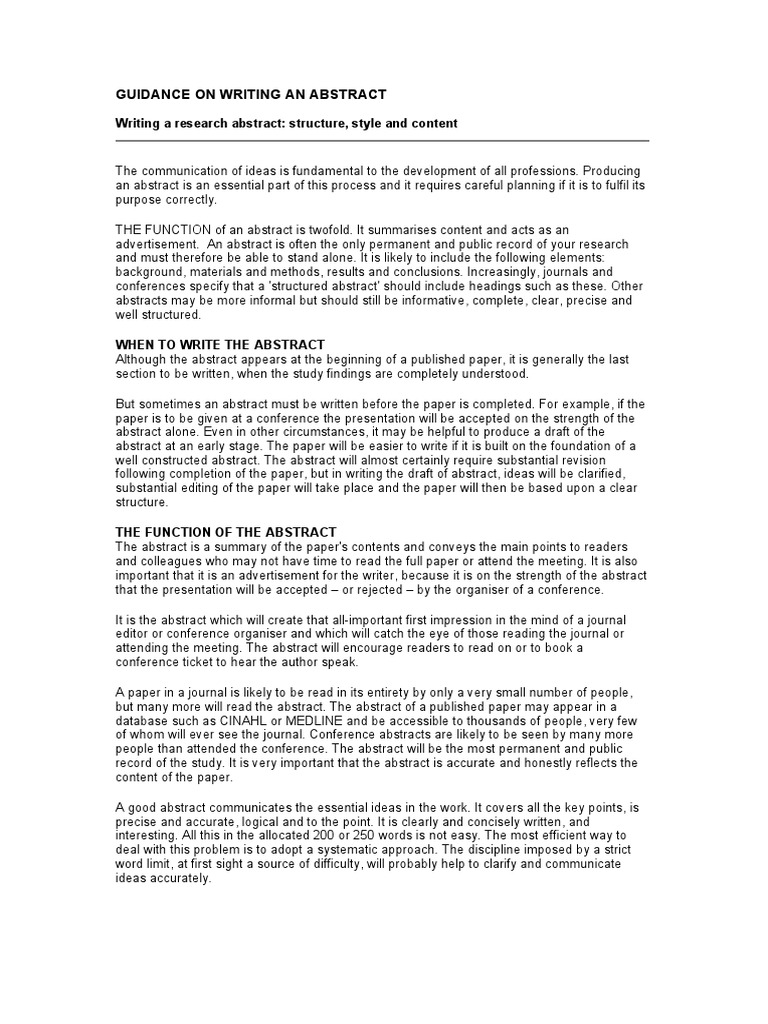 Guidance Writing An Abstract - AACP | PDF | Abstract (Summary ...