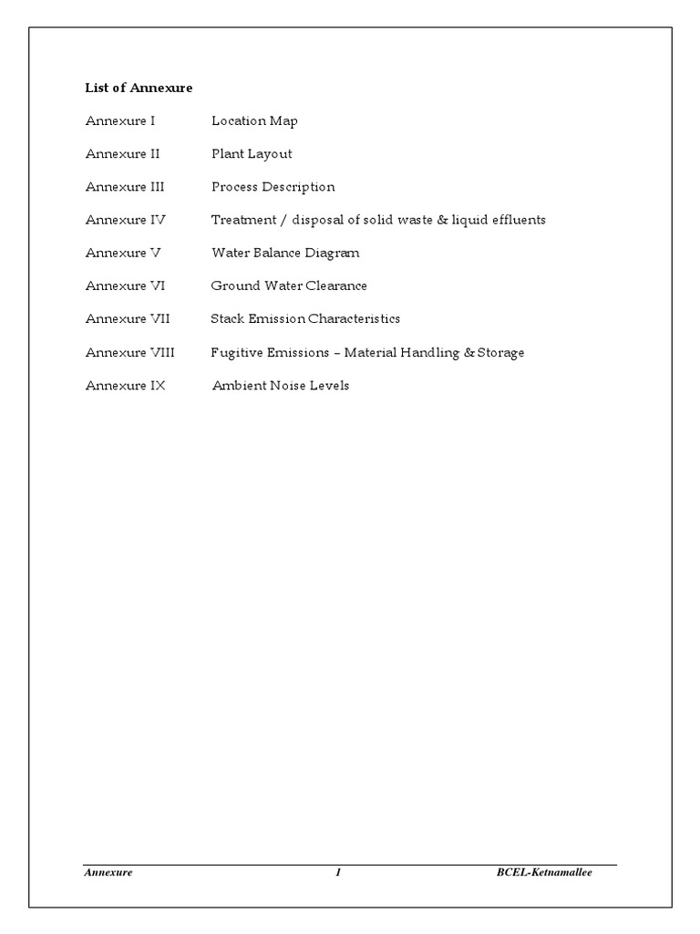 List of Annexure | PDF | Power Station | Fly Ash