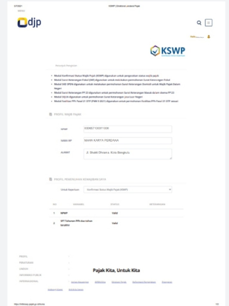 KSWP CV - Mahakarya Perdana | PDF