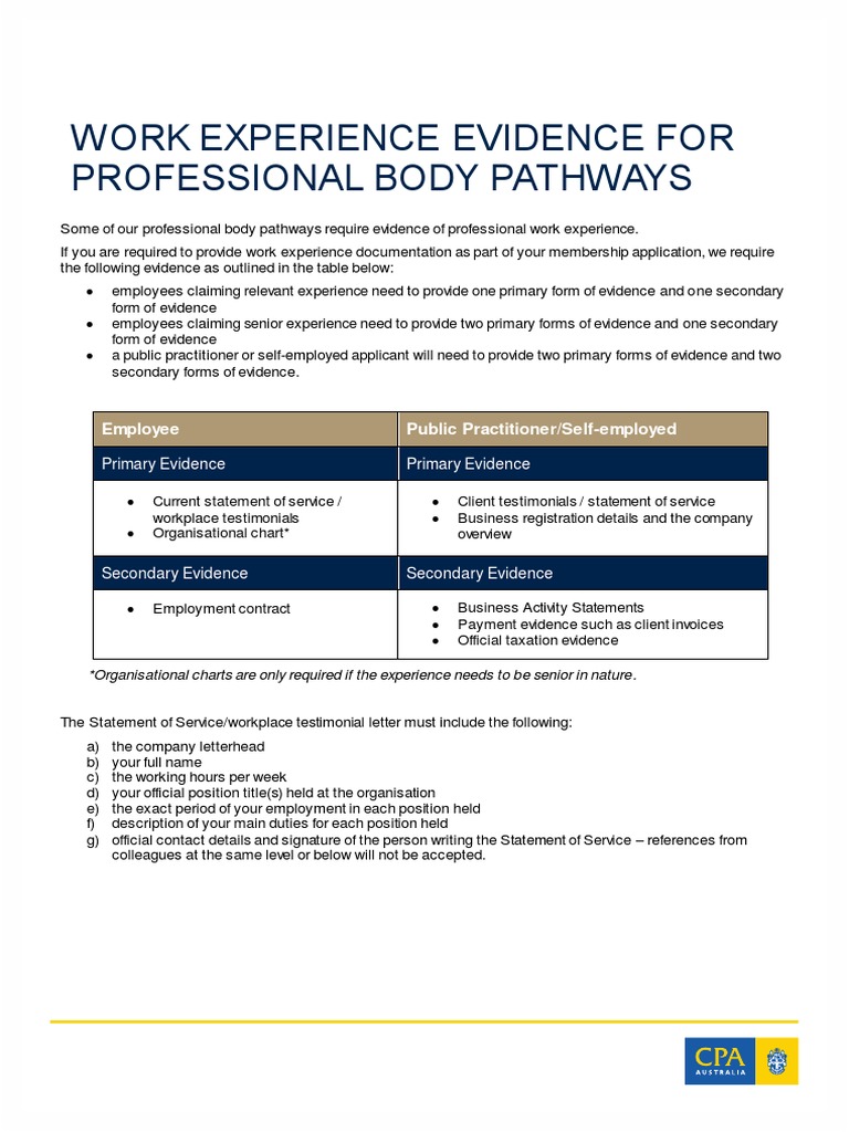 Work@Experience@Evidence | PDF