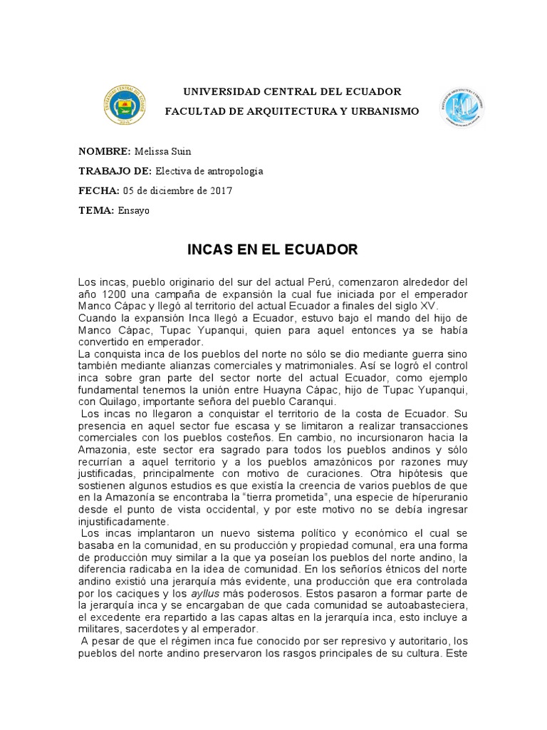 Incas en El Ecuador | PDF | Imperio Inca | Ecuador