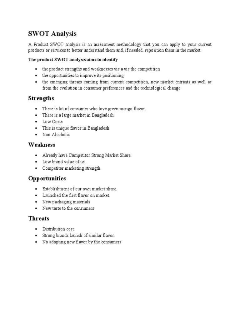 SWOT Analysis and Competion of Mangola Soft Drink | PDF | Cola | Pepsi
