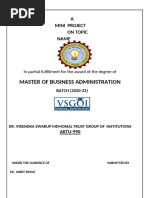 MBA 1st Semester Mini Project Guide | PDF | Business | Communication