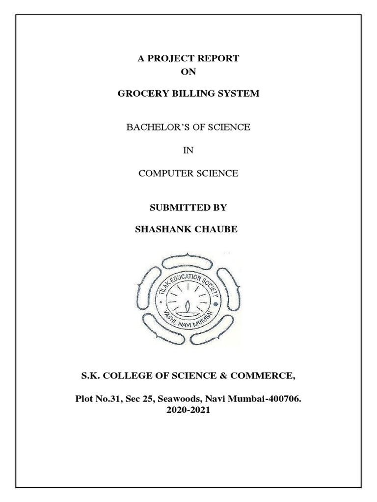 Grocery Billing System Project Report | PDF | Software Testing ...
