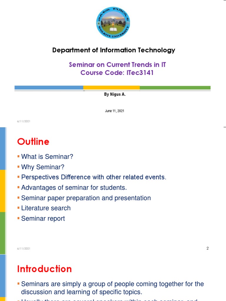 Seminar Introduction | PDF | Seminar | Computing