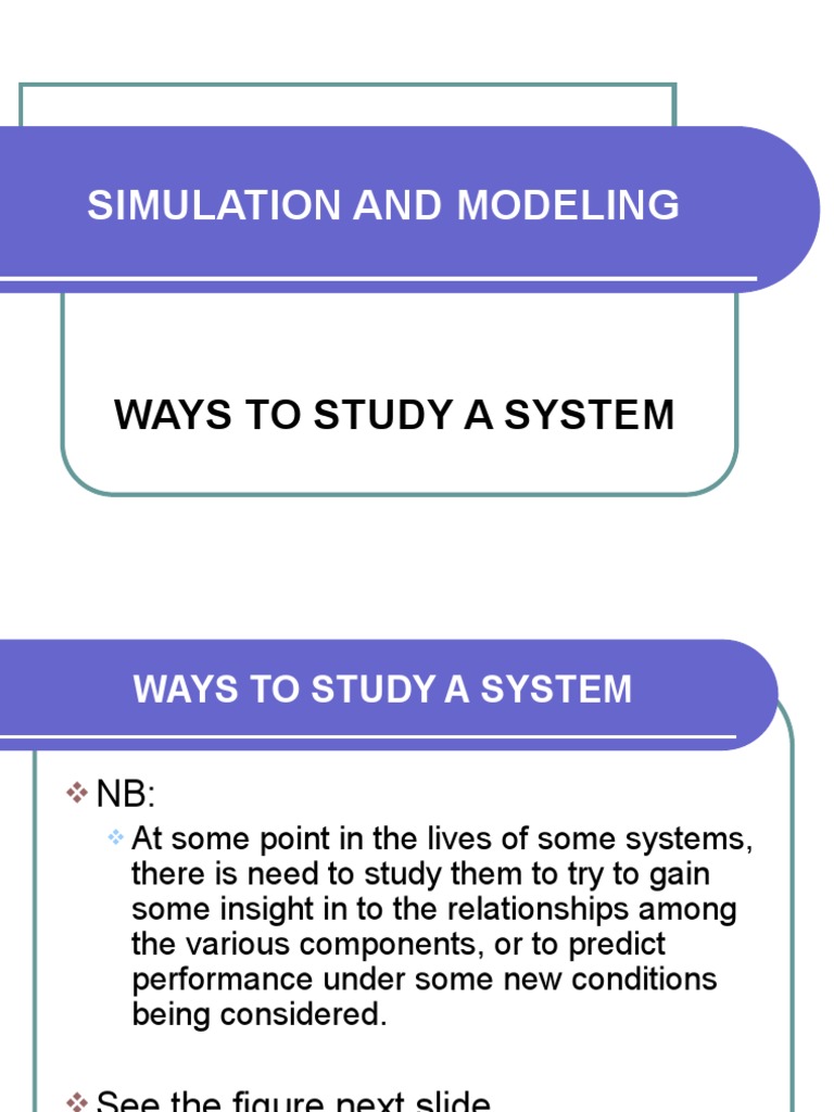 Ways To Study A System | PDF | Simulation | Conceptual Model