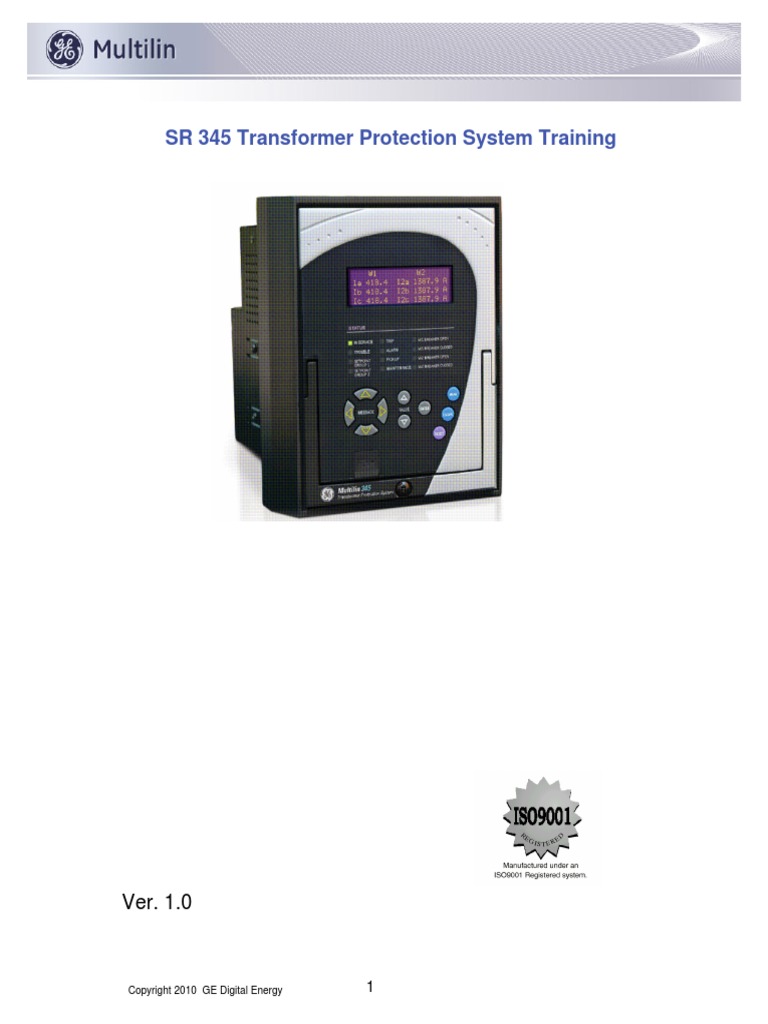 SR 345 Transformer Protection System Training | PDF | Menu (Computing) | Computer Engineering