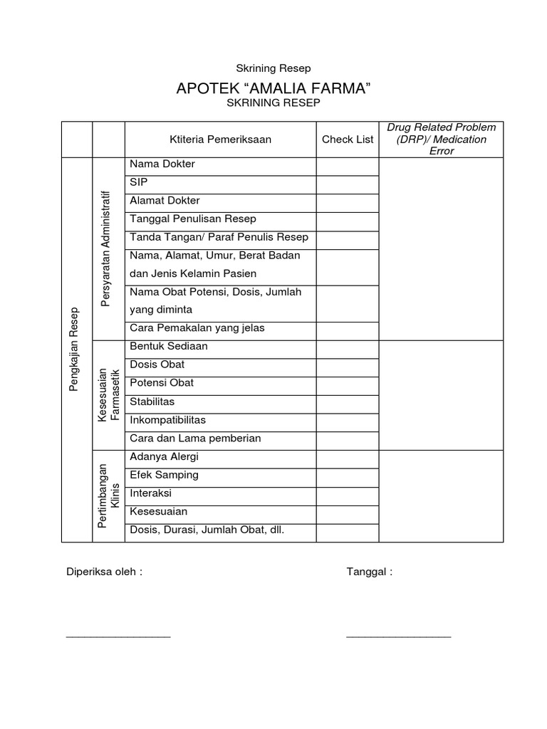 Skrining Resep | PDF