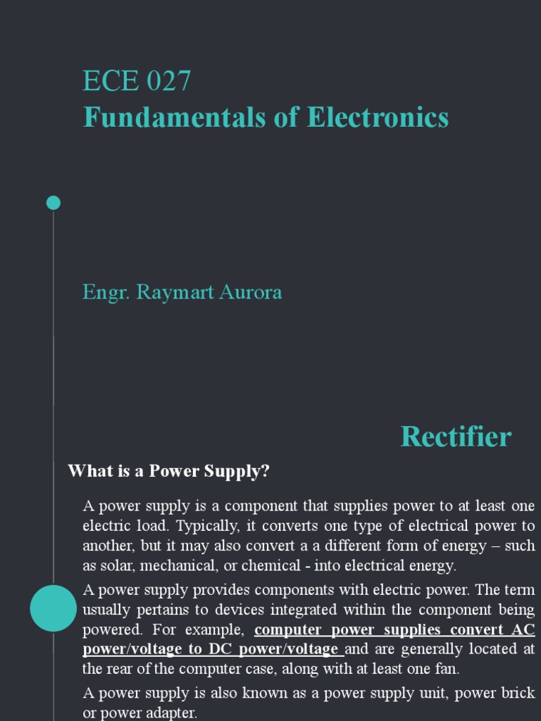 ECE 027 Fundamentals of Electronics - Rectifier Circuit Analysis | PDF ...