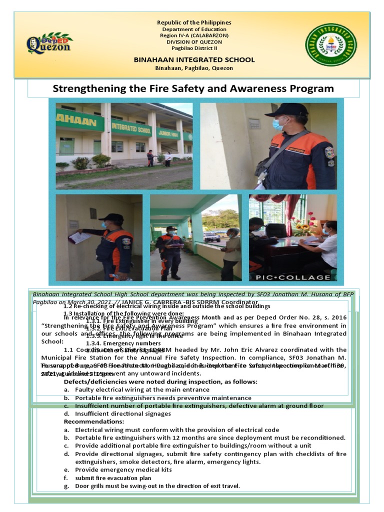 Strengthening The Fire Safety and Awareness Program: Binahaan ...