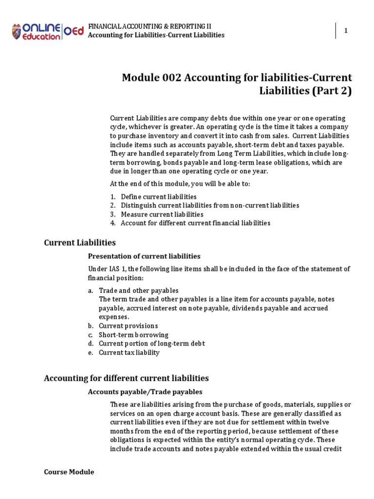 Accounting For Current Liabilities Pdf Accounts Payable Discounting