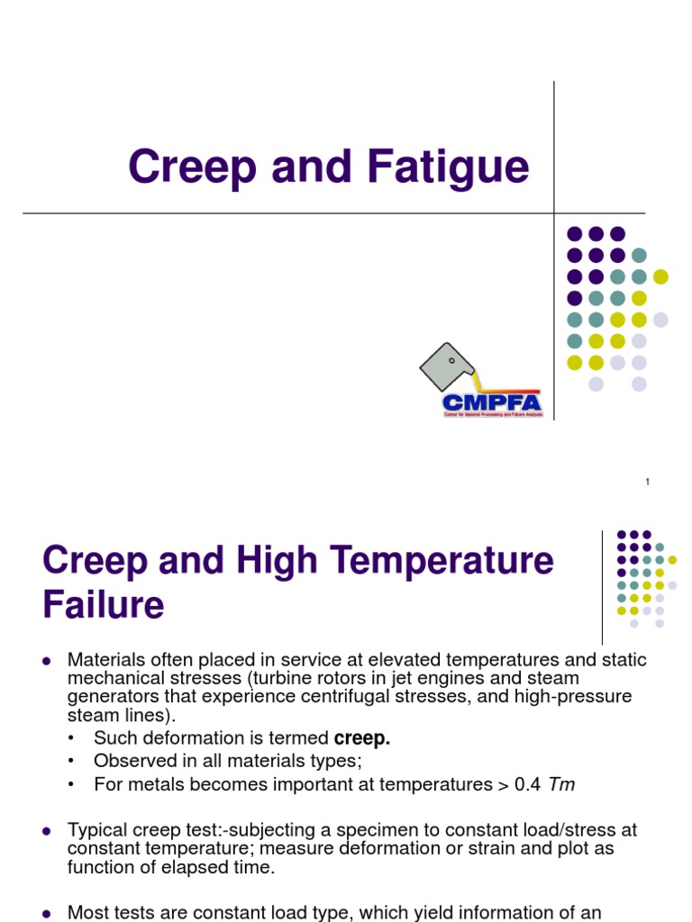Topic #3a Creep and Fatigue | PDF | Fatigue (Material) | Creep ...