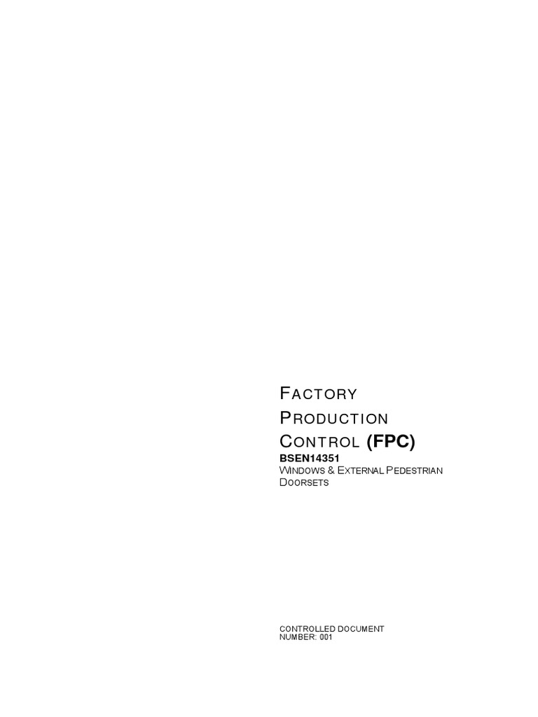 Factory Production Control | PDF | Quality Management | Iso 9000
