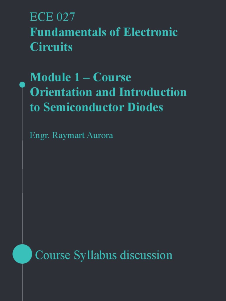 ECE 027 - Module 1 - Introduction About Semiconductor Diodes | PDF ...