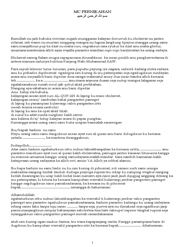 MC Nikah 2 | PDF