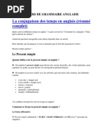 Tableau de Conjugaison Anglais - Apprendre Les Temps | PDF ...