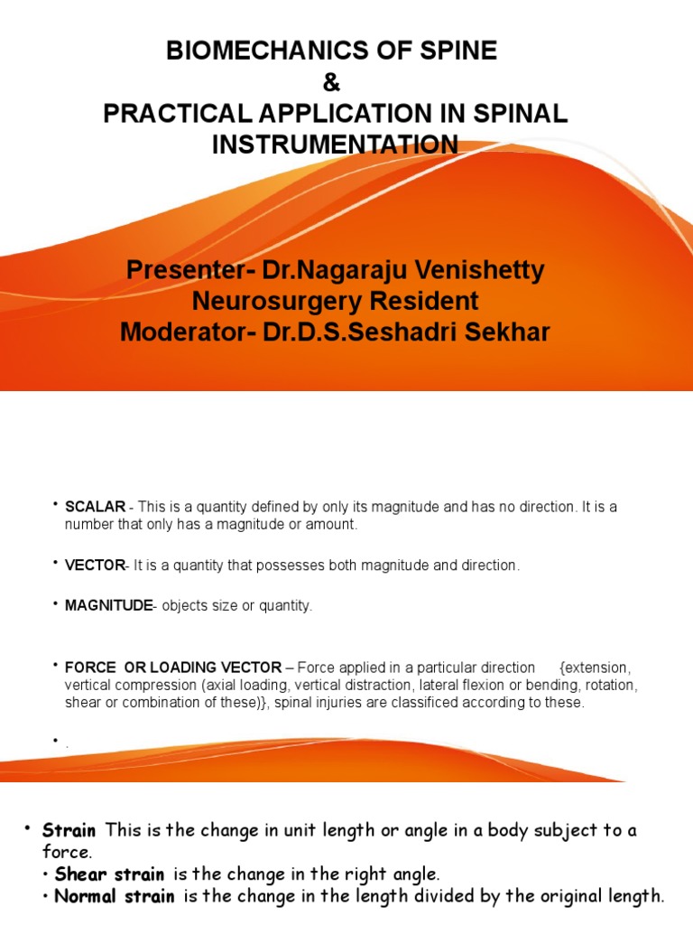Biomechanics of Spine | PDF | Vertebra | Vertebral Column