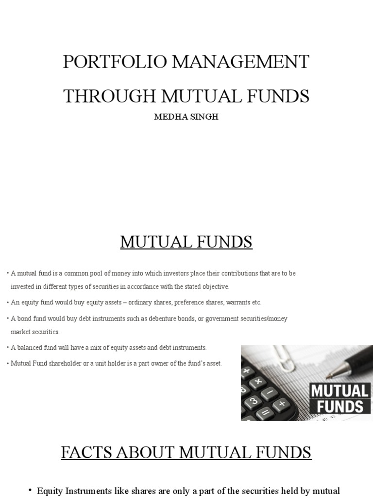 Portfolio Management Through Mutual Funds | PDF | Mutual Funds ...