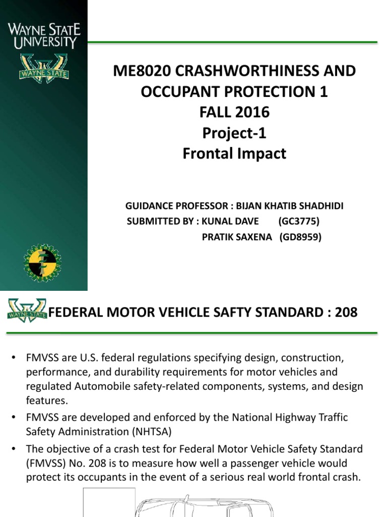 Me8020 Crashworthiness and Occupant Protection 1 FALL 2016 Project-1 ...