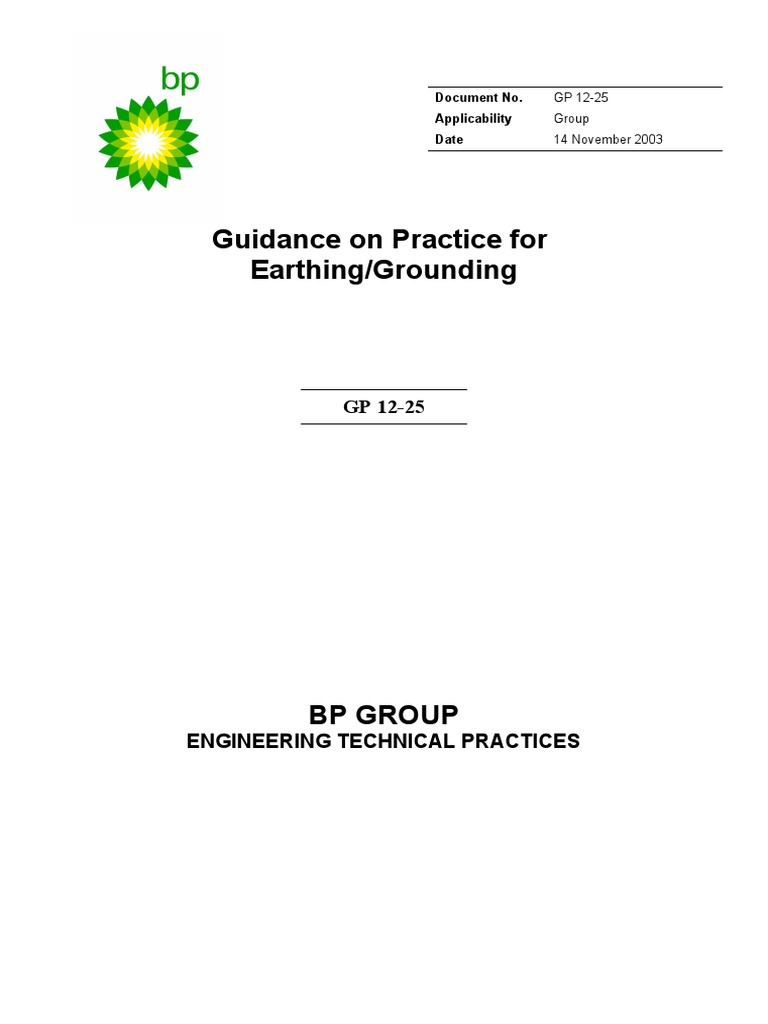 GP 12-25 - Earthing Grounding | PDF | Transformer | Electrical Equipment