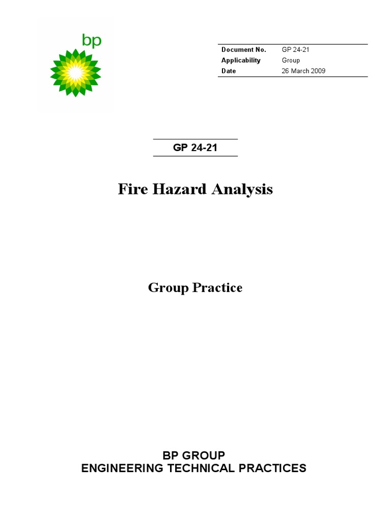 GP 24-21 - Fire Hazard Analysis | PDF | Blowout (Well Drilling) | Hazards