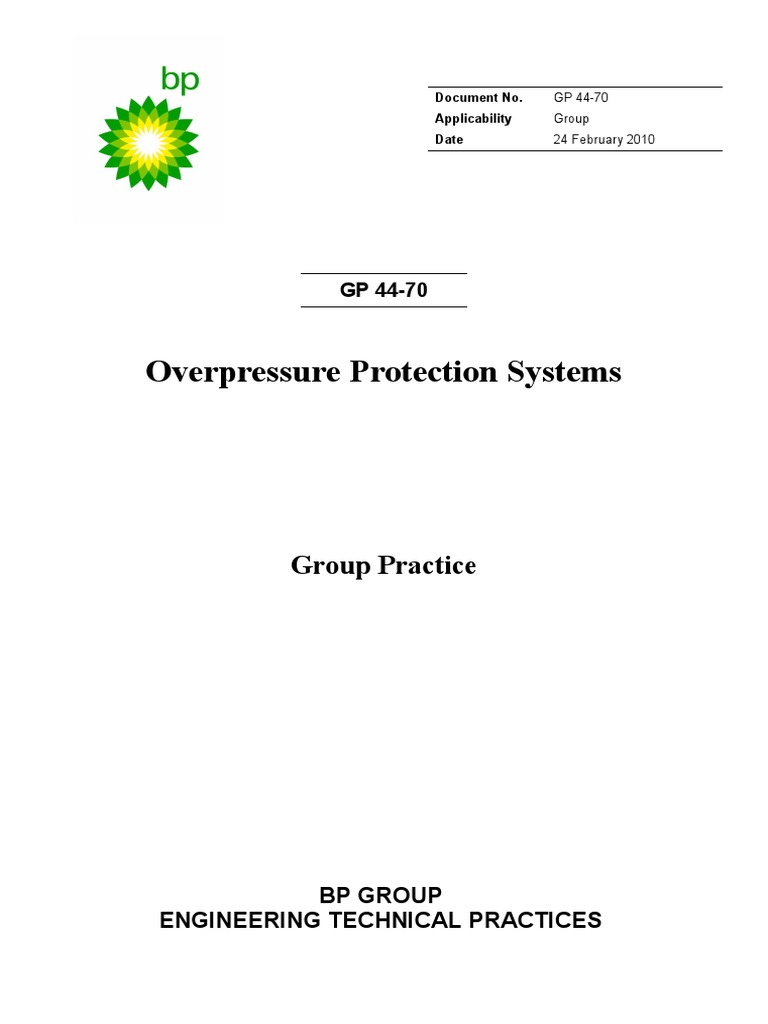 GP 44-70 - Overpressure Protection Systems | PDF | Process Engineering ...