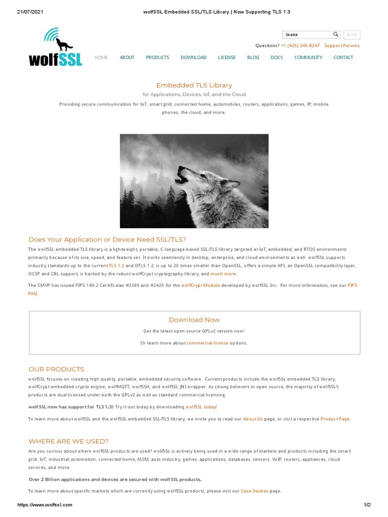 wolfSSL Embedded SSL - TLS Library - Now Supporting TLS 1.3 | PDF | Transport Layer Security ...