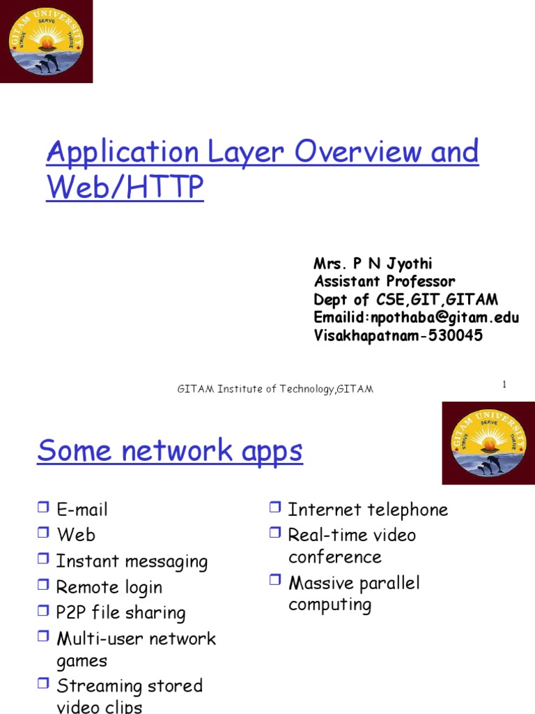 Application Layer Overview and Web/HTTP | PDF | Hypertext Transfer Protocol | Http Cookie