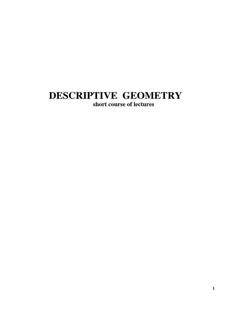 Descriptive Geometry | PDF | Cartesian Coordinate System | Plane (Geometry)