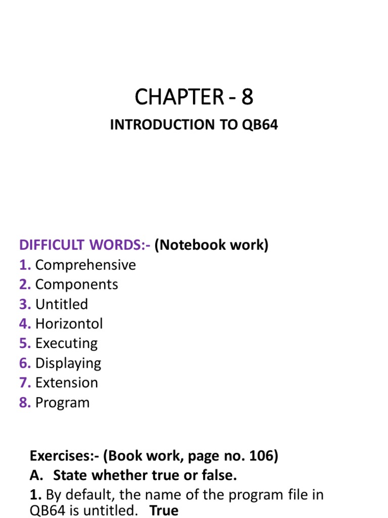 Chapter - 8: Introduction To Qb64 | PDF | Variable (Computer Science) | String (Computer Science)