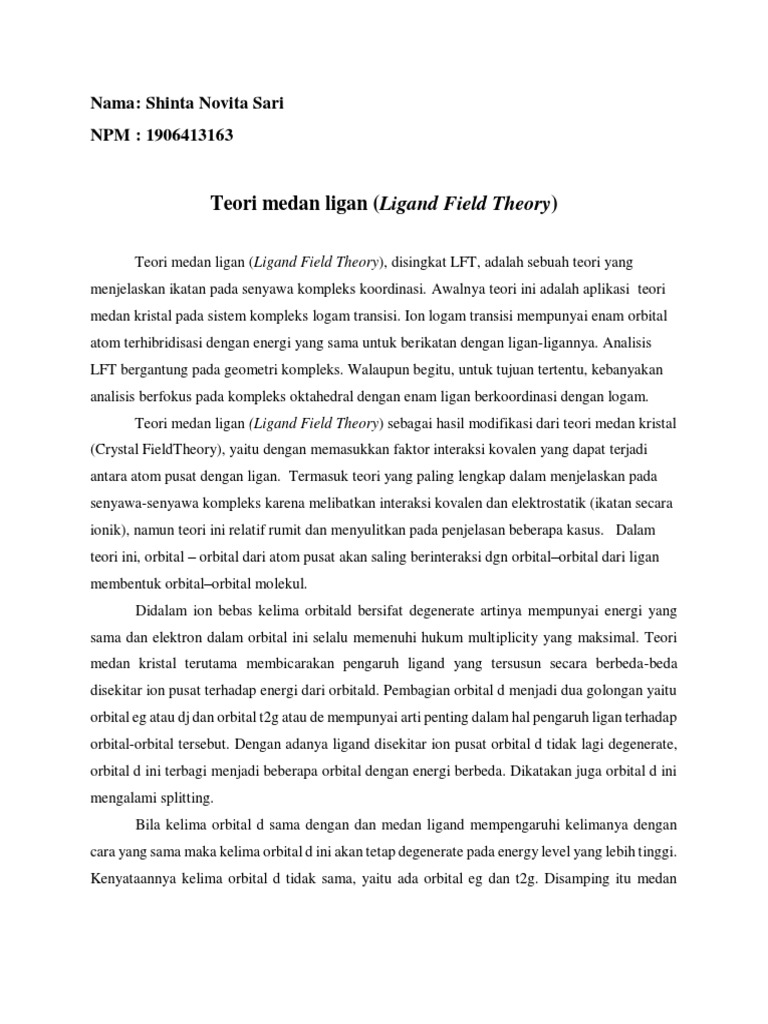 Rangkuman Teori Medan Ligan | PDF