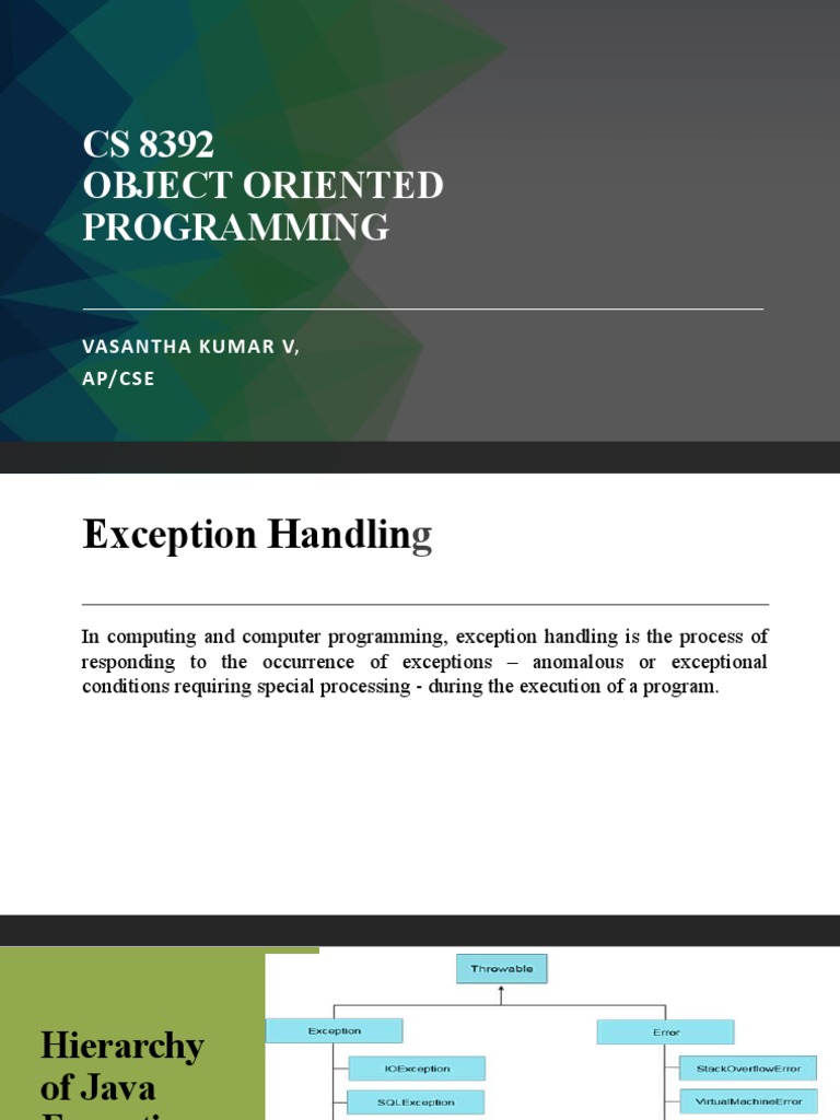 Cs8392 Oop Unit 3 Ppt 31 Pdf Java Programming Language Object Oriented 1114
