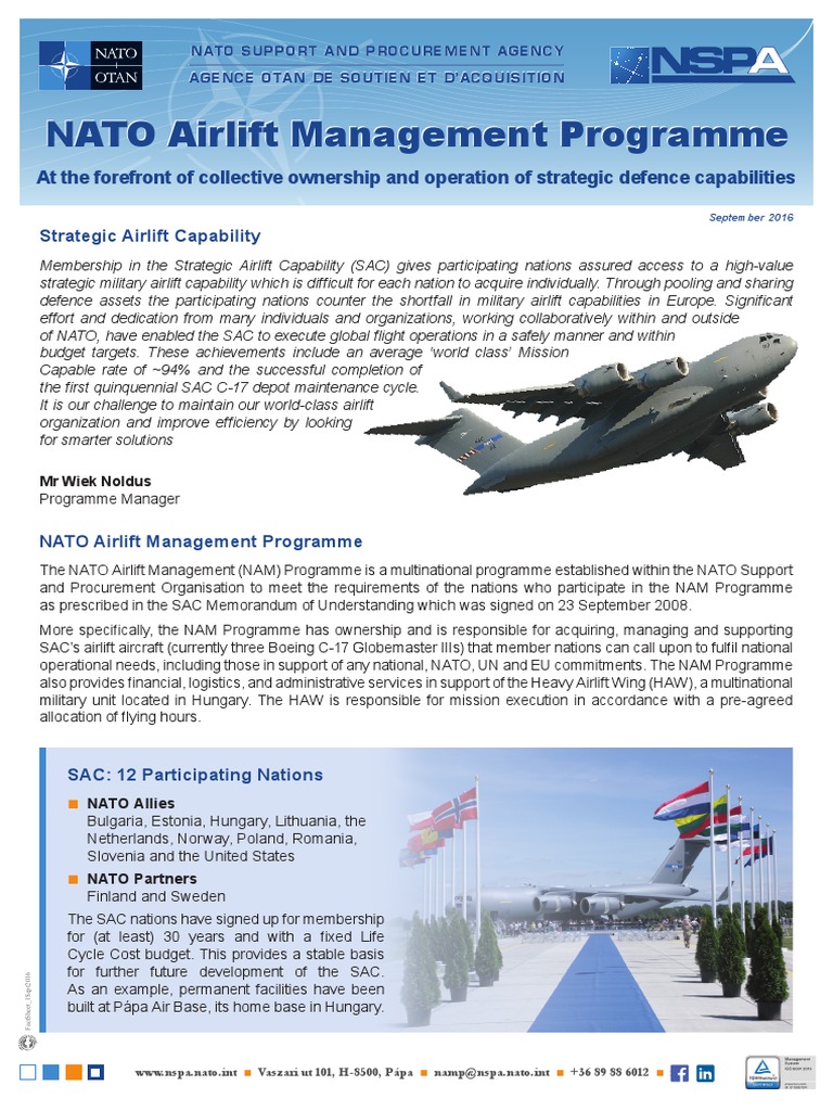NATO Airlift Management Programme | PDF | Military | International Security