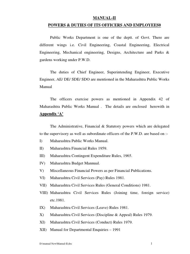 Manual-Ii Powers & Duties of Its Officers and Employees0 | PDF ...
