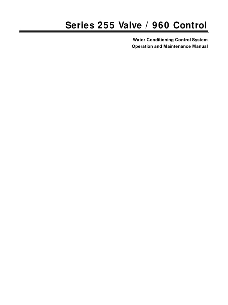 Manual - Autotrol 255-960 Home Owner | PDF | Valve | Pipe (Fluid ...