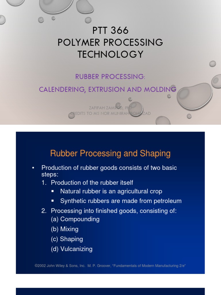 Rubber Calendering Extrusion Molding | PDF | Tire | Extrusion