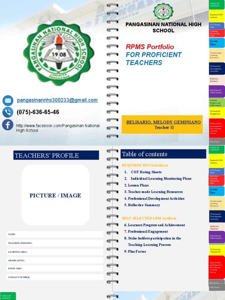 RPMS Portfolio for Proficient Teachers | PDF | Lesson Plan ...