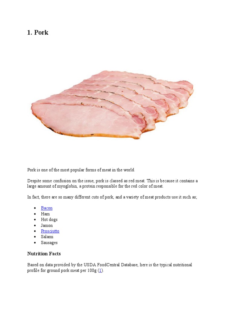 Pork: Nutrition Facts | PDF