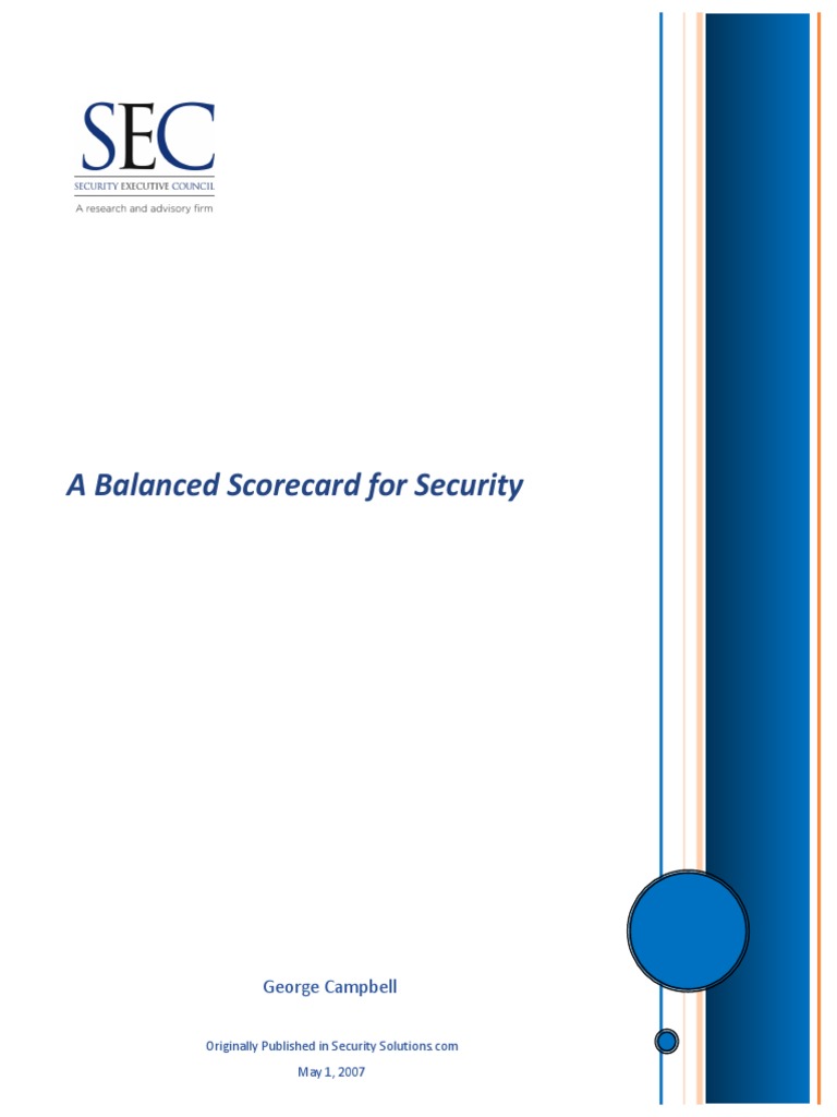 A Balanced Scorecard For Security: George Campbell | PDF | Risk | Economies