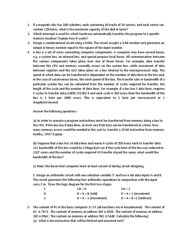 Qbank | PDF | Computer Data Storage | Central Processing Unit