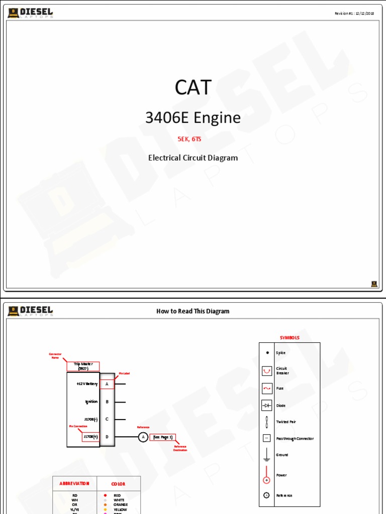 3406E Engine Circuit Diagram | PDF | Fuel Injection | Throttle