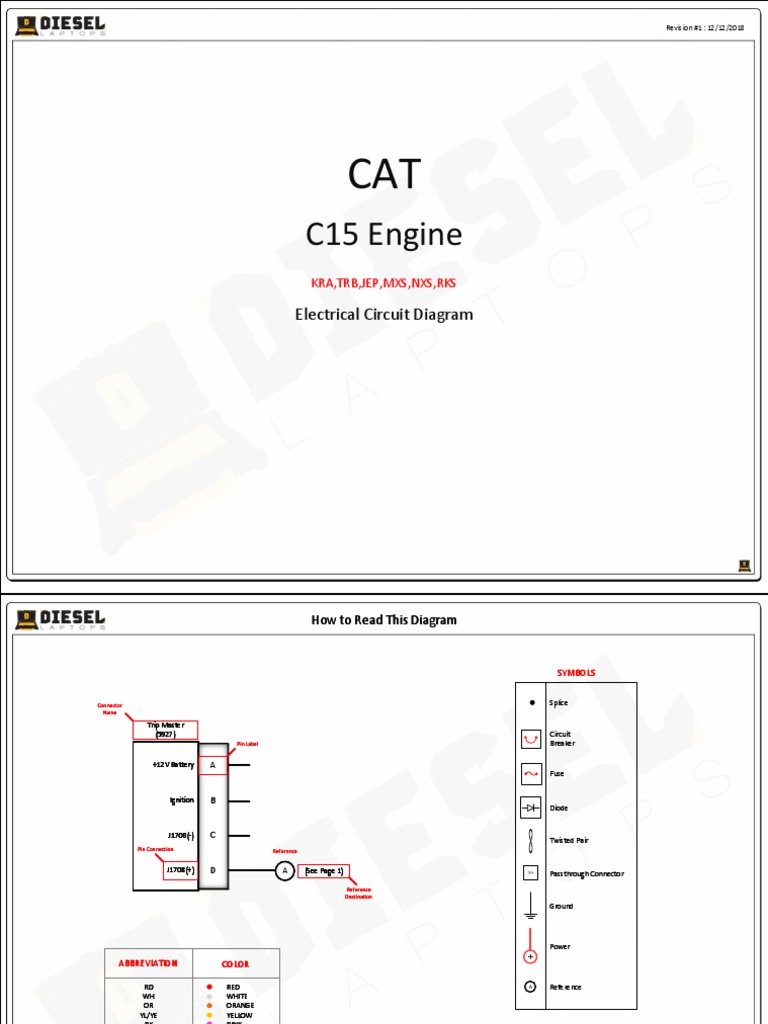 C15 Engine: Electrical Circuit Diagram | PDF | Fuel Injection | Valve
