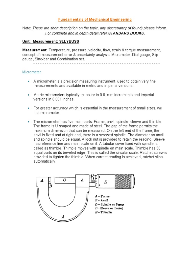 Measurement - Course Notes 4 | PDF | Tools | Metrology